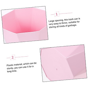 MAGICLULU 1pc Kids Room Waste Basket Trash Can Bathroom Uncovered Waste Bin - Resistant Trash Bin Debris Holder Trash Can Kitchen Mini Office Simple Pink Dried Flower Bucket