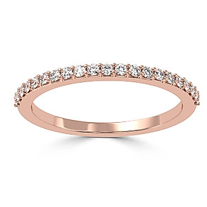 FACETS JEWELS 0.25 Ct Solid Gold Minimalist Moissanite Eternity Ring Round-Cut VVS Clarity DEF Grade Moissanite Wedding Anniversary Promise Rings For Her - 10K Solid Gold 3