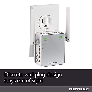 NETGEAR Wi-Fi Range Extender EX2700 - Coverage Up to 800 Sq Ft and 10 devices with N300 Wireless Signal Booster & Repeater (Up to 300Mbps Speed), and Compact Wall Plug Design
