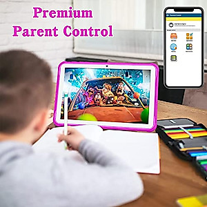 Kids Tablet 10 inch Android Toddler Tablet 3GB 64GB Tablet for Kids APP Preinstalled & Parent Control Kids Learning Education Tablet WiFi Camera,Netflix YouTube Hands-Free Watching(2023 Release),Red