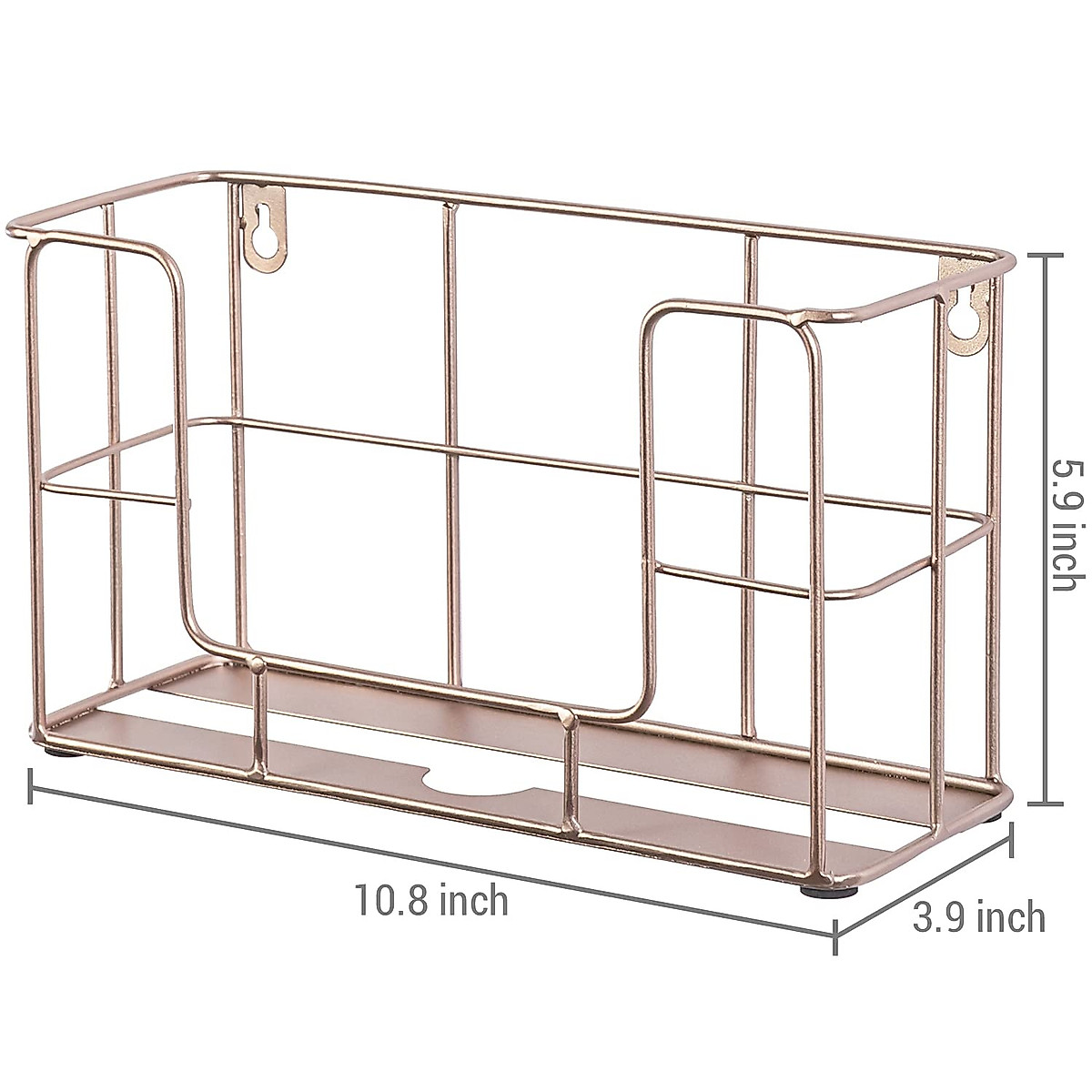 MyGift Wall Mountable Copper Tone Metal Wire Dispenser for Z-Fold, C-Fold and Trifold Paper Towels, Tabletop or Hanging Folded Disposable Hand Towel Tray Holder Rack