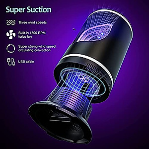Bug Zapper, Electric Mosquito Killer Trap, Mosquito Lamp, Mosquito Trap, Fly Trap, Indoor Mosquito Zapper for Bedroom, Living Room, Kitchen, Office (Black)