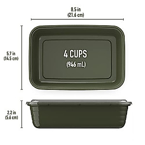 Bentgo® Prep 1-Compartment Containers - 20-Piece Meal Prep Kit with 10 Trays & 10 Custom-Fit Lids - Durable Microwave, Freezer, Dishwasher Safe Reusable BPA-Free Food Storage Containers (Khaki Green)