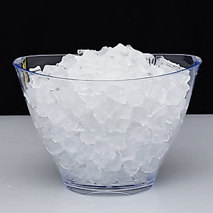 SOUJOY Ice Bucket, Acrylic Champagne Bucket for Party, 4 Liter Clear Oval Bar Ice Cooler Container, Beverage Storage Tub for Wine, Drink, Whisky, Champagne or Beer Bottles