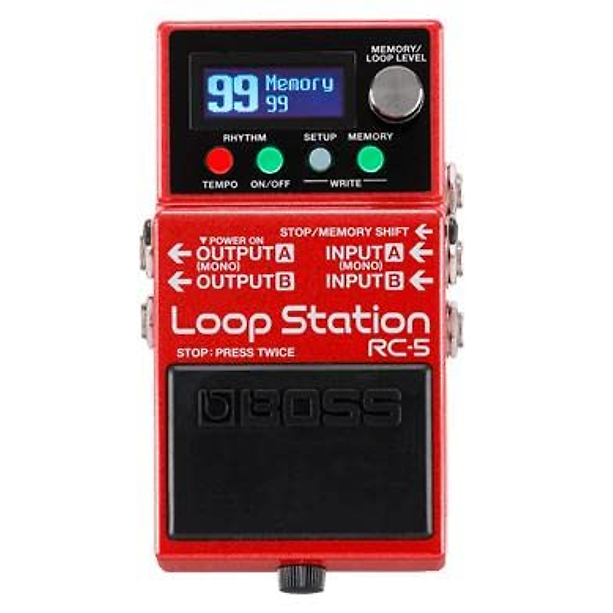 BOSS RC-5 Loop Station — modern, compact looper with first-class sound quality, 99 phrase memories, 57 rhythms and optional MIDI control. Perfect for guitar, bass, electroacoustic