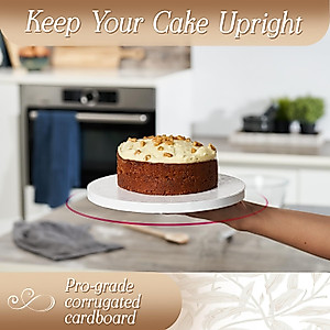 Cakebon Cake Boards - Sturdy 1/2 Thick Drums - 14 Inch Professional Smooth Straight Edges White 1-Pack