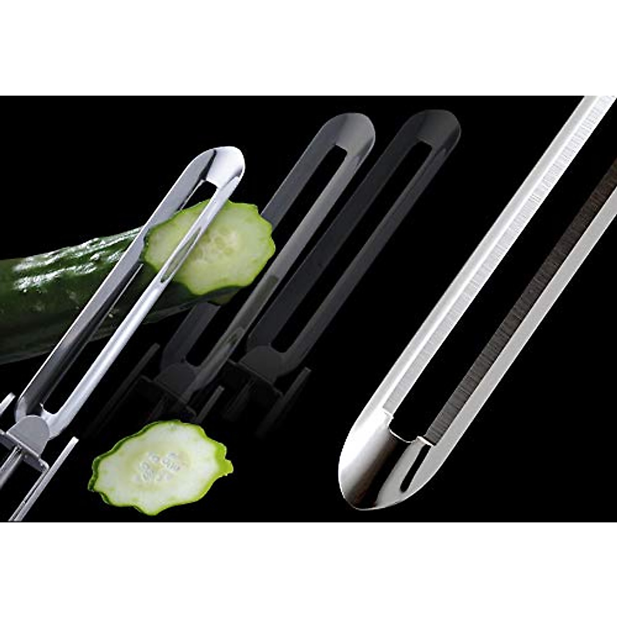 Seki Japan Long Vegetable Peeler, stainless steel blade with plasctic safety cover