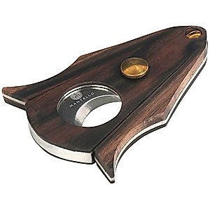 Mantello Cigars Cigar Cutter Guillotine - Gift for Men, Wood, Double Blade Cigar Cutter with Lock System - Stainless Steel in Gift Box