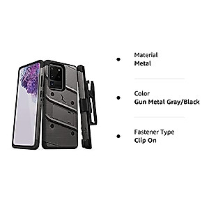 ZIZO Bolt Series for Galaxy S20 Ultra Case with Kickstand Holster Lanyard - Gun Metal Gray