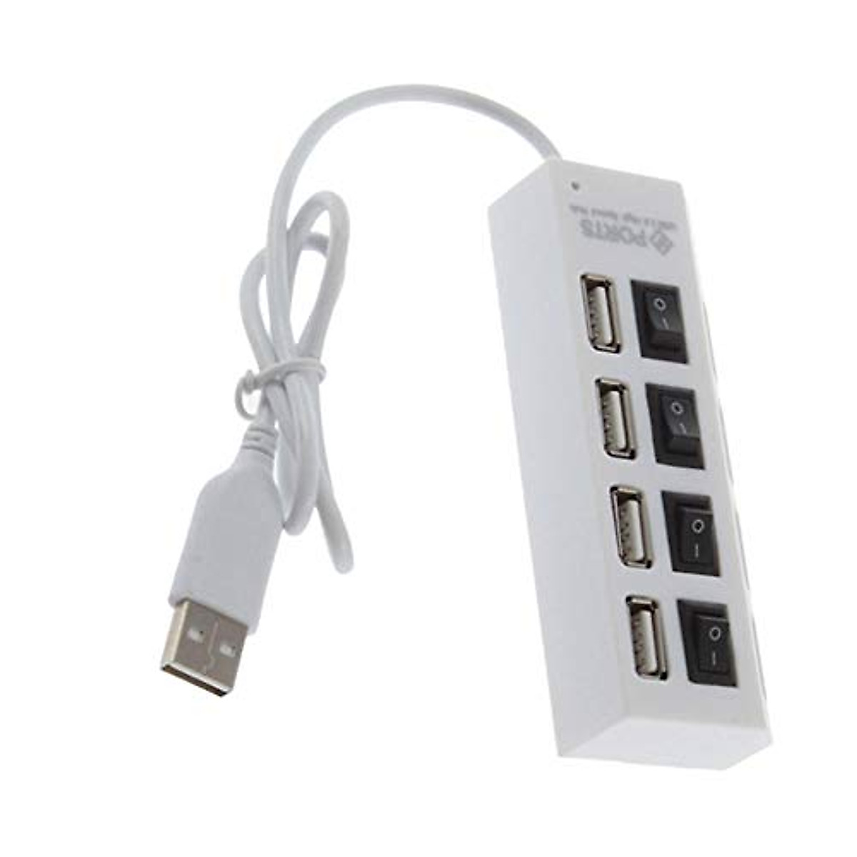 Lysee Data Cables - USB Hub 3.0 4 Port USB 2.0 Hub Splitter with ON/Off Switch Multi USB C High Speed for PC Computer Accessories - (Color: Black)