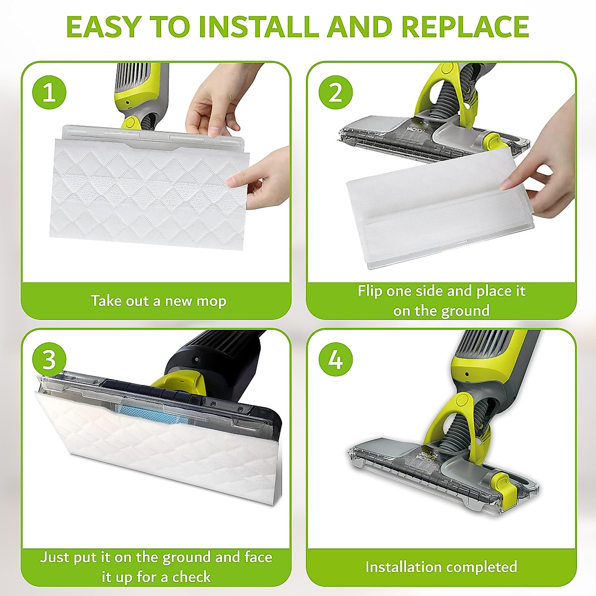 36 Count Disposable Replacement Mop Pad Refills Compatible with Shark Vacmop Pro VM252 VM250 VM200