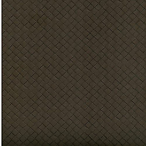 Woven Faux Leather Fabric, Embossed Soft Basketweave Vinyl, Textured Crafts DIY and Upholstery Pleather Sheets - Cut by The Yard (Brown)
