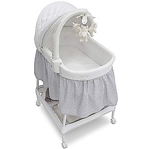 Delta Children Smooth Glide Bassinet, Silver Linings