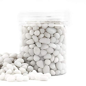 Reflective Tempered High Luster Fire Glass, Glass Gravel,Glass Rocks Marbles Pebbles,Glass Beads Gems for Fish Tank Aquarium Garden Decoration 6-9mm 525g/1.15lbs (Porcelain White)