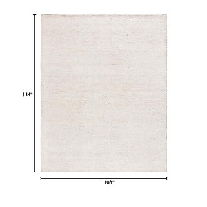 SAFAVIEH Metro Collection Area Rug - 9' x 12', Natural & Ivory, Handmade Wool, Ideal for High Traffic Areas in Living Room, Bedroom (MET999A)