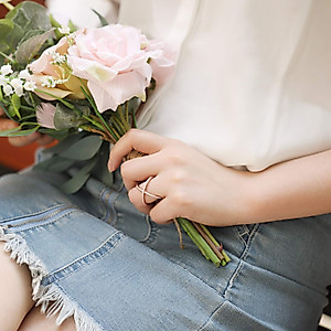 SOMEN TUNGSTEN 925 Sterling Silver Rose Gold Criss Cross Ring Engagement Wedding Band Size 7