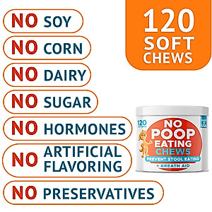 Omega 3 + No Poo Dogs Bundle - Skin&Coat + Coprophagia Treatment - EPA&DHA Fatty Acids + Probiotics & Digestive Enzymes - Heart, Hip& Joint Support + Boosts Gut Health - 300 Chews - Made in USA