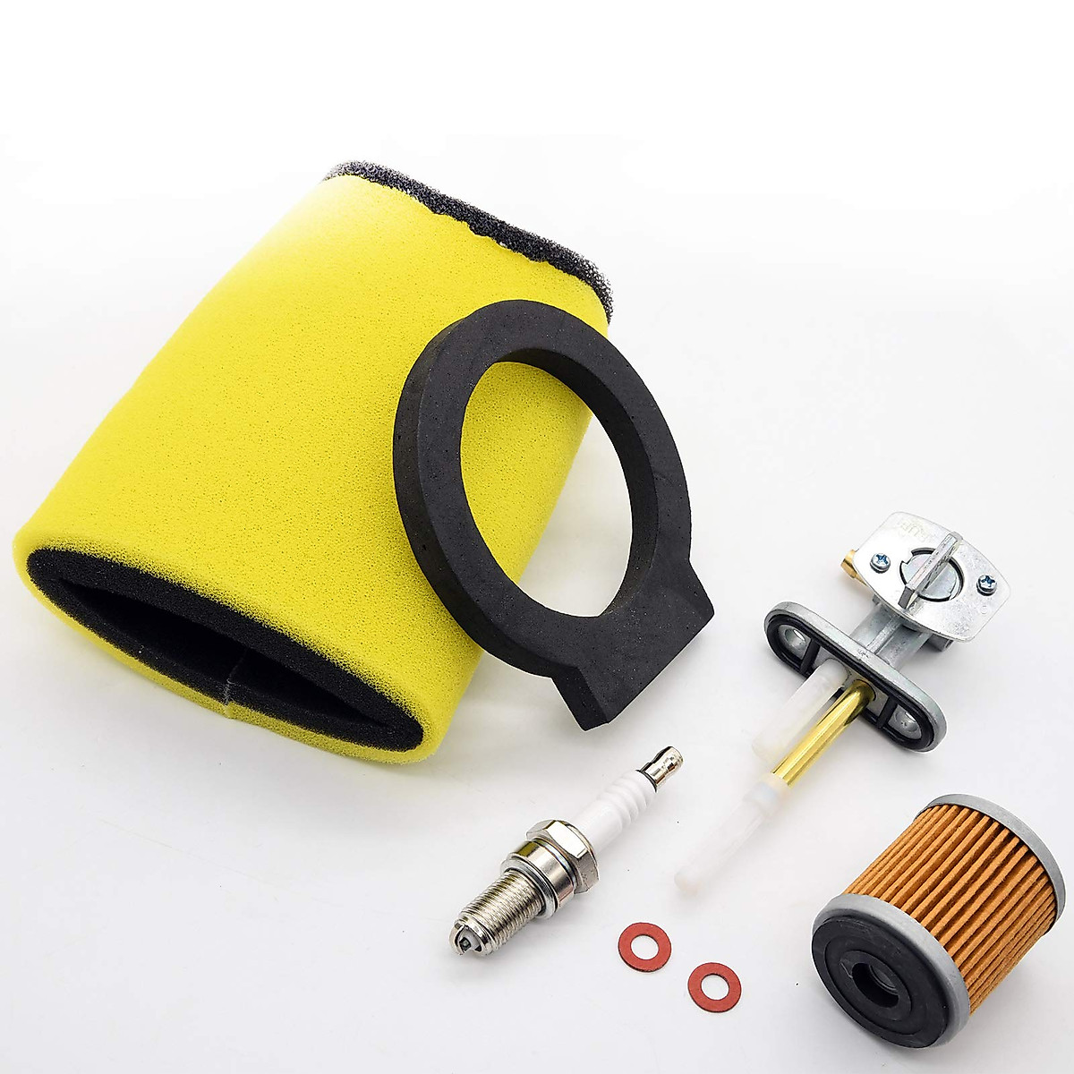 1YW- 14451-00-00 Air Filter Compatible with Yamaha Timberwolf 250 Big Bear 350 Moto-4 250 350 Kodiak 400 YFM350FW Bia Bear 350 4x4 1987-1999 with Fuel Gas Tank Switch Valve, by NAKAO