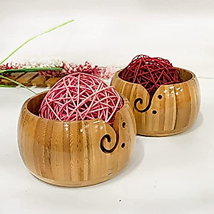 TAYASH Yarn Bowls for crochetingandDIY Glow Yarn Sets Knitting Yarn Bowls with Holes Crochet Bowl Holder Handmade Yarn Storage Bowl for DIY Knitting Crocheting Accessories