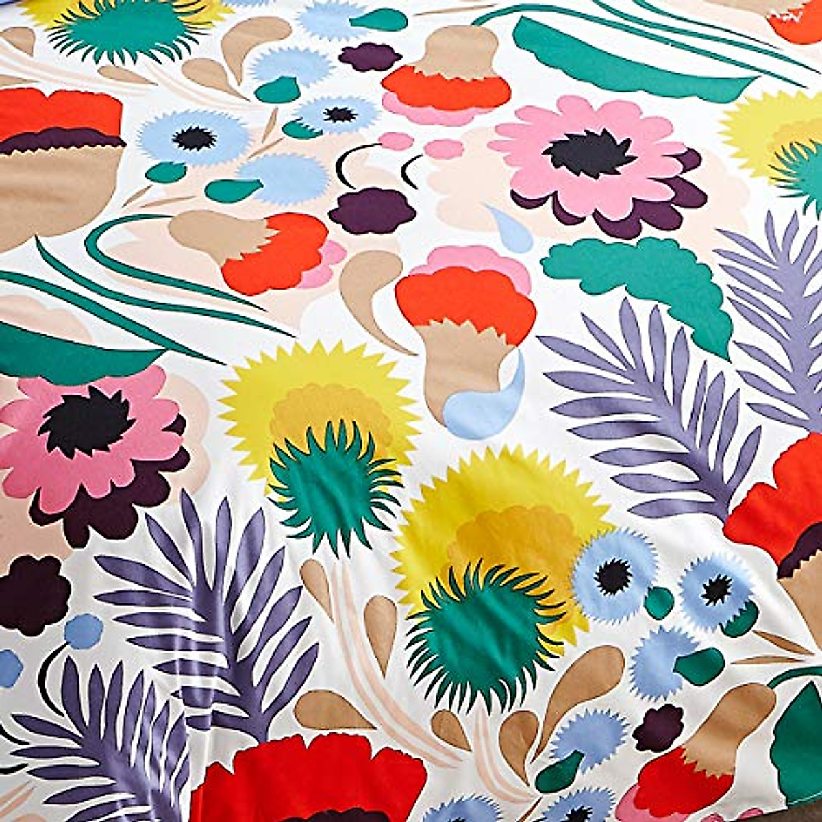 Marimekko - Queen Duvet Cover Set, Cotton Percale Bedding with Matching Shams, All Season Home Decor (Ojakellukka Multicolor, Queen)