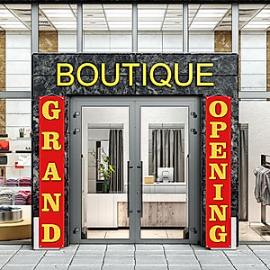 Grand Opening Decorations Outdoor Red Grand Opening Porch Sign Banner New Store Restaurant Grocery Cafes Shop Advertising Business Start Sign