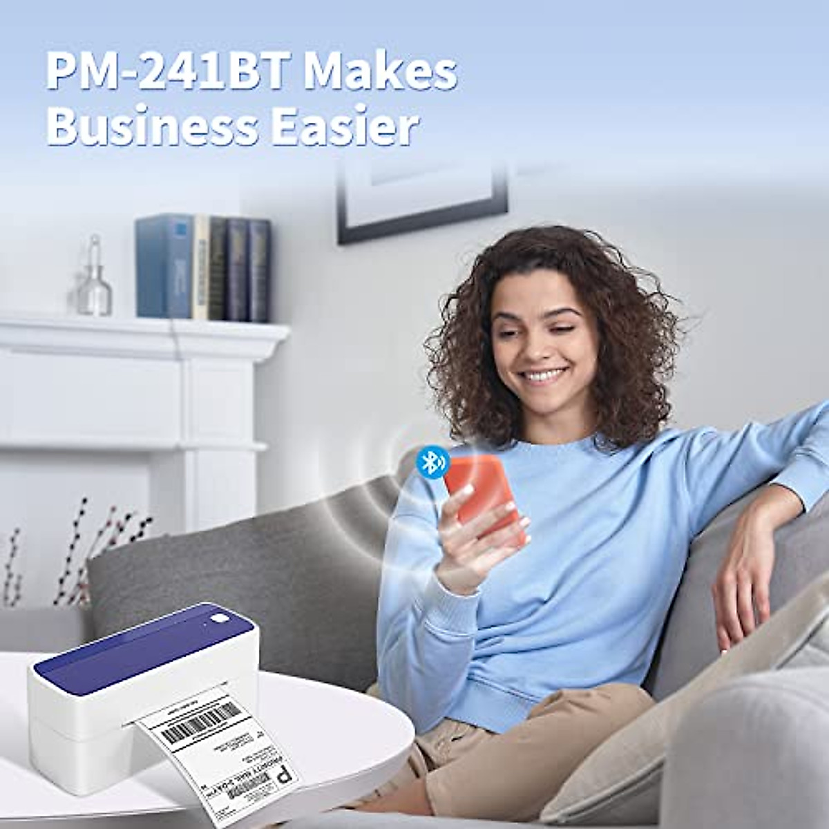 Bluetooth Thermal Label Printer, Phomemo Wireless 4x6 Shipping Label Printer for Shipping Packages, High Speed Desktop Label Maker for Small Business, Compatible with Amazon, Etsy, Ebay, USPS, Shopify