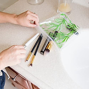 Full Circle Ziptuck Reusable Travel Bag Set – 1 Mini Bag and 1 Travel Bag - Multi-Use Leak-Free Travel Storage Bags – BPA-Free, Food-Safe & Reusable, Palm Leaves