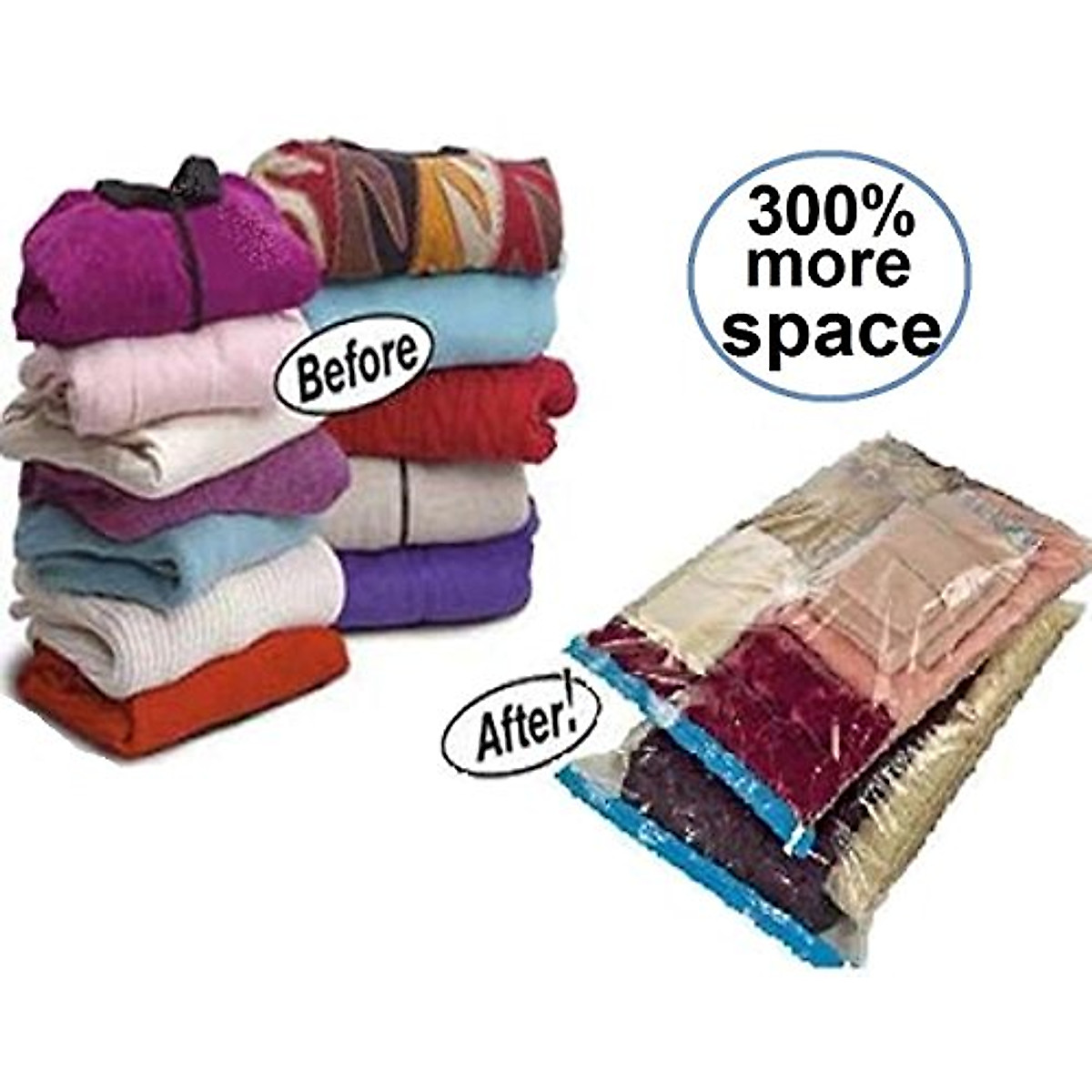 9 PACK LARGE VACUUM SEAL Storage BAGS - SPACE SAVER SAVING STORAGE BAG