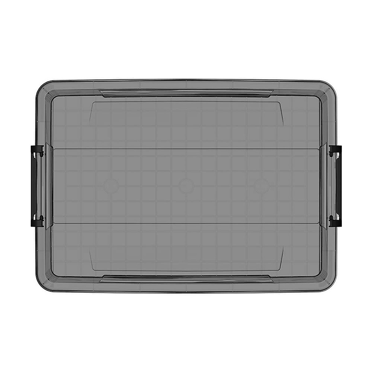 Cetomo Lidded Storage Bin with Handle, Tote Organizing Container with Wheels, Lid and Secure Latching Buckles, Stackable and Nestable, Plastic, 72 Quart-3 Pack, Clear Black