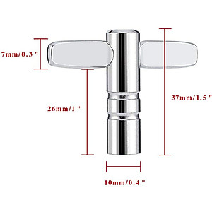 Set of 12 Silverline T-Type Drum Keys - Standard Universal Steel Drum Head Tuning Key Set