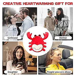 Heating Pads for Cramps,Microwave Heating Pad,Warmies Microwavable Animals,Crab Plush with Removable Lavender Scented Heating Pad,Red Crab