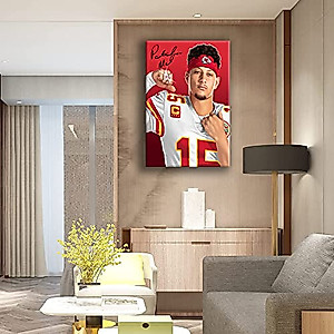 2023 American Football Superstar Patrick Mahomes Championship Poster Contemporary Home Bedroom Wall Art Decoration Collection Poster (8×12 inch,Canvas roll)