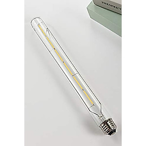 Leools Vintage LED Filament Bulb T300, 6W Dimmable T10 Edison Light Bulb Long Tubular Antique LED Light,E26 Base,Clear Glass,Warm White,2700K, 600LM(60W Equivalent),11.81in(300mm), Pack of 4