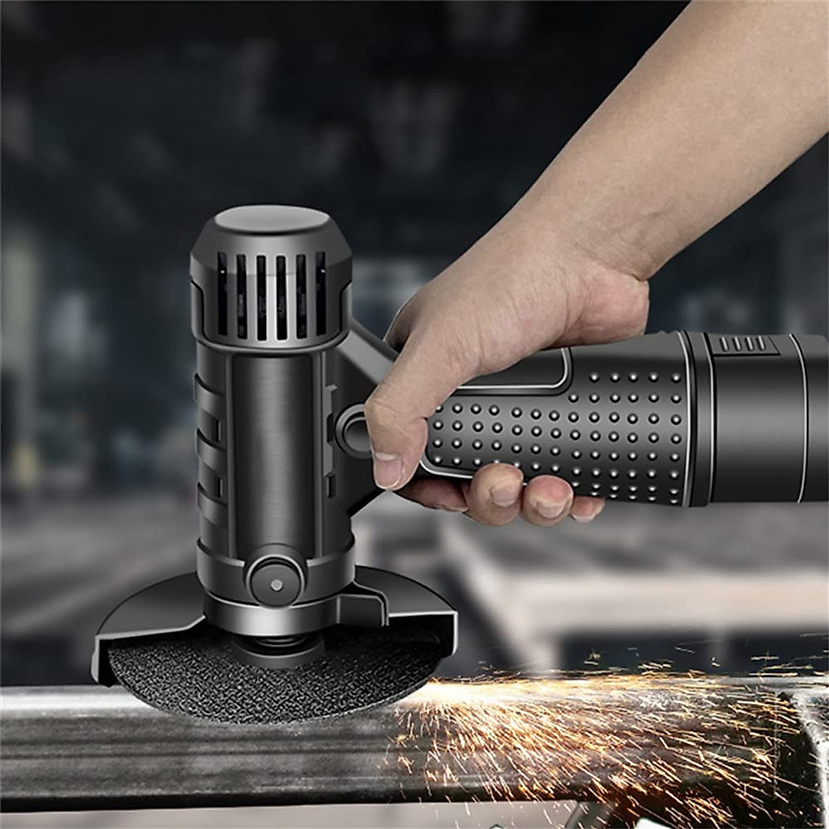 ALUNYAN Cordless Angle Grinder 4 Inch Hand Grinder 9000RPM with with 6000 MAh Lithium Battery& Charger for Cutting and Grinding Wood and Metal.