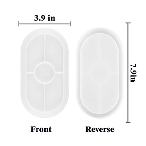 2Pcs DIY Resin Tray Mold,Oval Silicone Coaster Mold, Resin Casting Silicone Mold for Craft Jewelry Storage, Office Home Decoration Supplies Ideal Present (M)