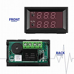 12V Electronic Temperature Controller Programmable -50 to 110 Degree Celsius Heating/Cooling Thermostat Control Switch Module NTC Waterproof Sensor Probe Dual Color LED Display Monitor (2 Pieces)
