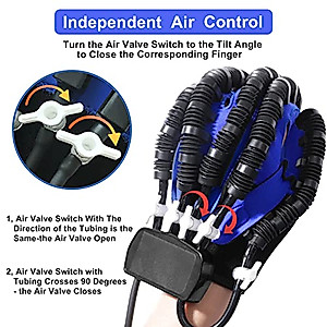 YEUNTANH Finger And Hand Function Rehabilitation Trainer Robots Rehab Gloves Children Recovery Exercise Gifts Equipment For Dementia Arthritis Stroke Hemiplegia Patient (Right hand-Size XL)