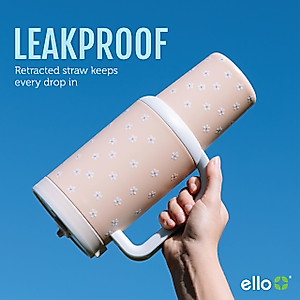 Ello Oasis 30 oz Tumbler with Handle & Retracting Straw | Reusable Insulated Stainless Steel Cup 100% Leakproof, Gifts for Teens Women Men | Keeps cold for 20 Hours, Cup Holder Friendly, Twilight