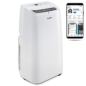 Ivation 12,000 BTU Portable Air Conditioner with Wi-Fi for Rooms Up to 450 Sq Ft (8,000 BTU SACC) 3-in-1 Smart App Control Cooling System, Dehumidifier and Fan with Remote, Exhaust Hose & Window Kit