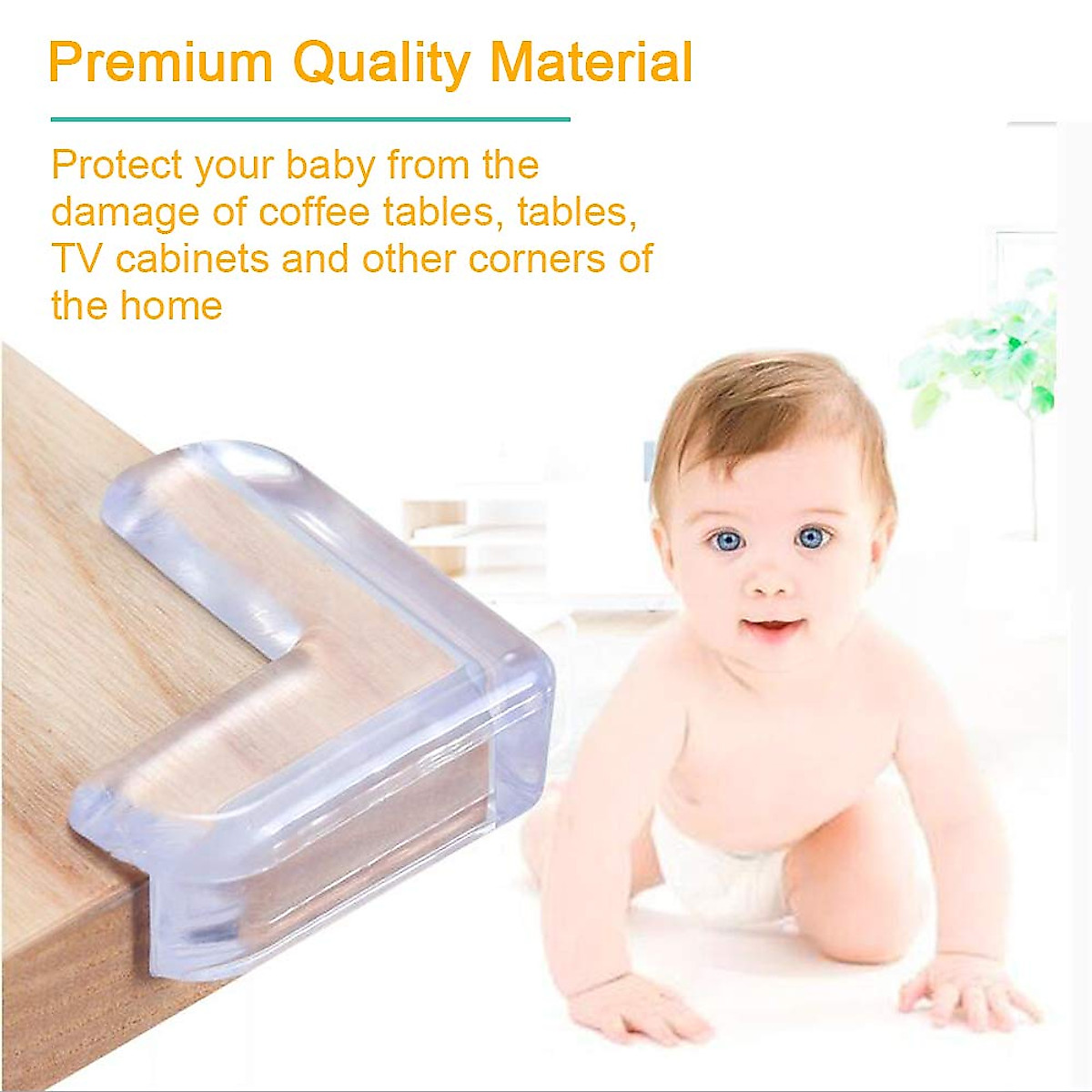 Glass Table Corner Protectors Baby Clear(12 Pack),Corner Guards Edge Bumpers,High Resistant Adhesive,Corner Protector for Furniture,Bed,Dressers,Cabinets,Entertainment Centers,Keep Baby and Kids Safe.