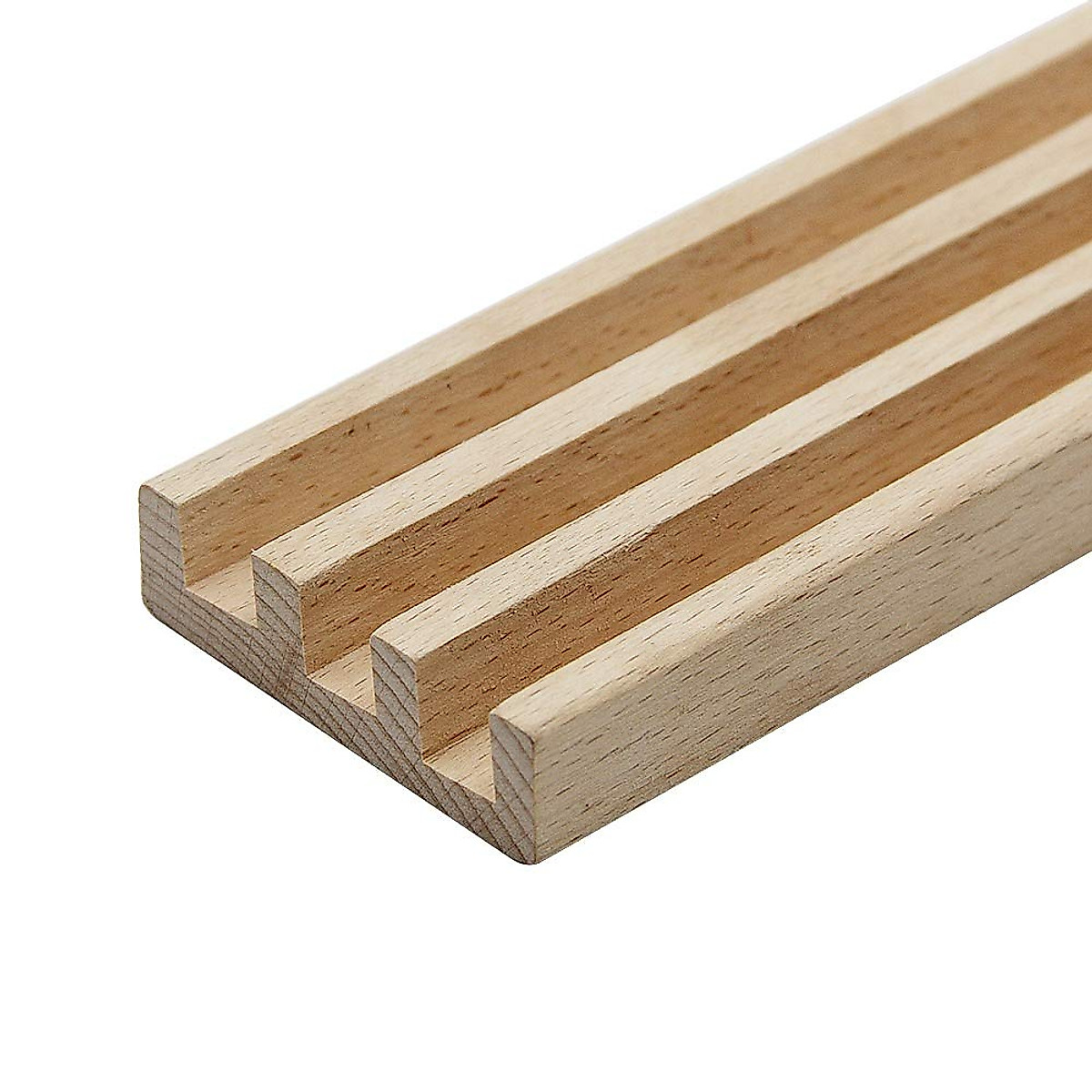 Lulu Home Domino Racks, 4 Professional Wood Domino Trays Premium Holder Racks Great for Mexican Train, Mahjong, Games