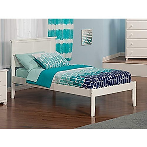 Atlantic Furniture AR8611002 Madison Platform Bed with Open Foot Board, Twin XL, White