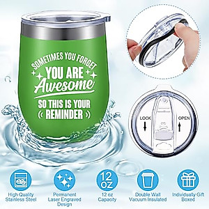 Thank You Gifts Coworker Leaving Farewell Appreciation Gifts with 12 oz Thank You for Being Awesome Wine Tumbler and Difference Keychains Gifts for Father Colleague Teacher Friends (Trendy, 32 Pcs)
