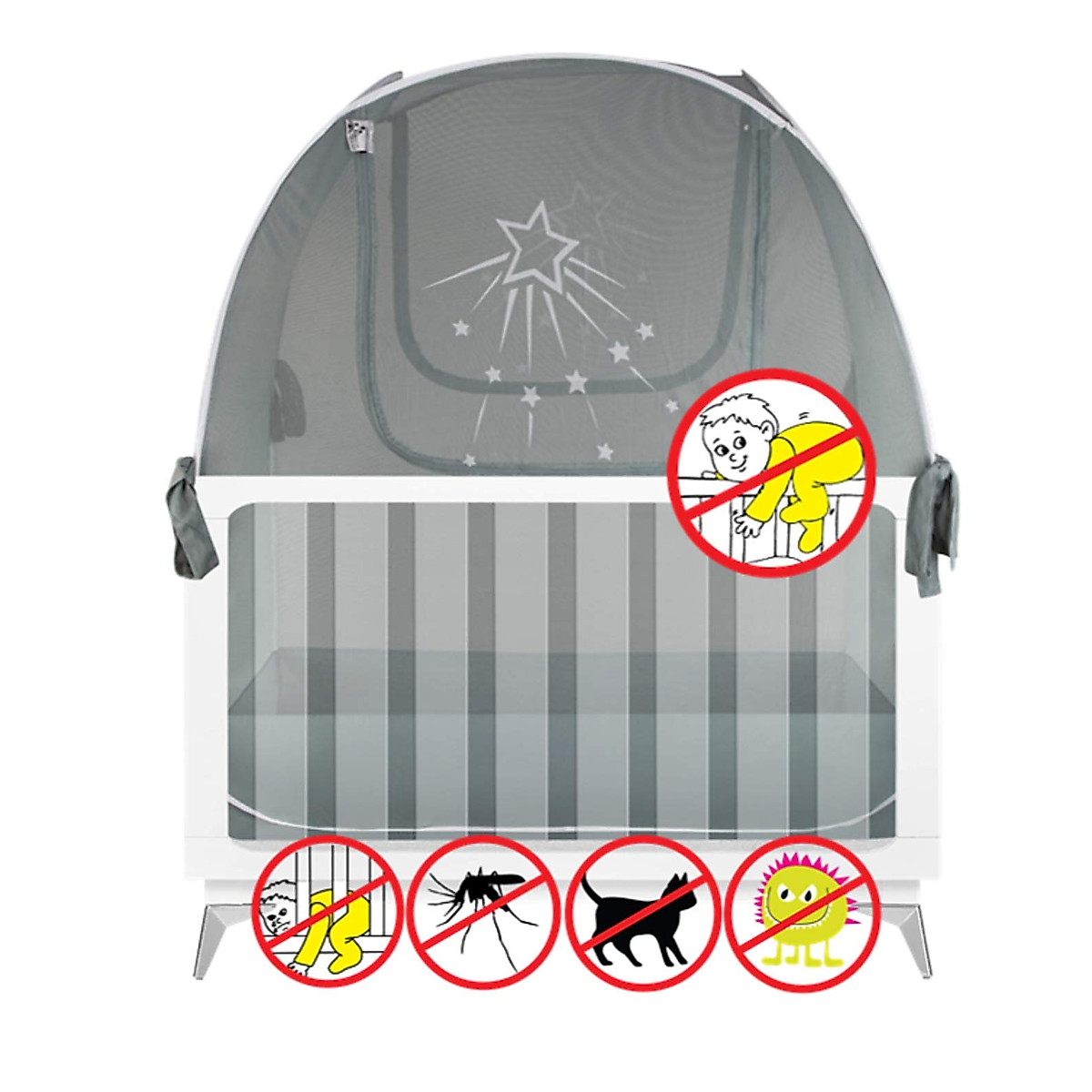 Aussie Cot Net - Baby Crib Tent to Keep Baby from Climbing Out - Toddler Proof Crib Netting Mosquito Net