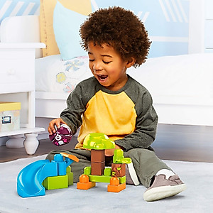 Mega Bloks Peek A Blocks Panda Slide with Big Building Blocks, Building Toys for Toddlers (14 Pieces)