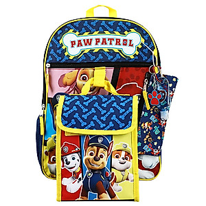 Paw Patrol Heroes Nickelodeon 6-Piece Backpack accessories Set for boys