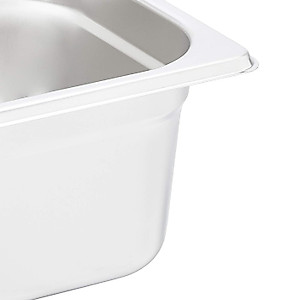 Soro Essentials- Third Size 4" Deep Stainless Steel Anti-Jamming Steam Table Pan 24 Gauge- Chafer Food Pan Stackable Anti-Jam Steam Pan for Hotel Restaurant Supplies Party Buffet Event Catering