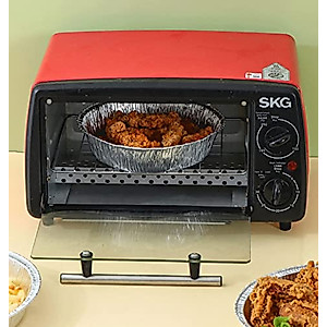 Disposable Aluminum Foil Baking Tray, Aluminum Foil Tray Container, Food Grade Aluminum Foil Pie Case, Round Aluminum Foil Tray 8 inch for Baking, Steaming, Cooking, Storage, Freezing,7in