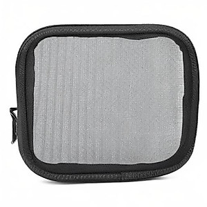 Patu Mesh Travel Toiletry Bag, Transparent Standing Pouch, Portable Shaving Washing Kits Organizer, Personal Care Trip Case, Pack of 2 (Size S), Black