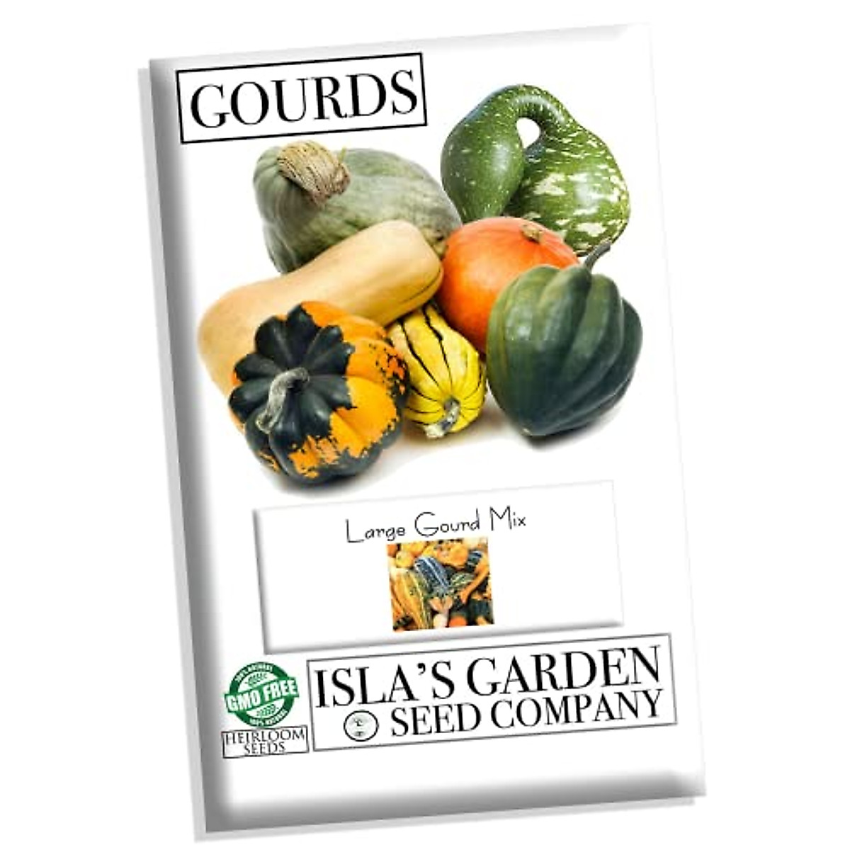 "Large Gourd Mix" Squash Seeds for Planting, 25+ Heirloom Seeds Per Packet, (Isla's Garden Seeds), Non GMO Seeds, Great Home Garden Gift, Decorative Squash Gourds